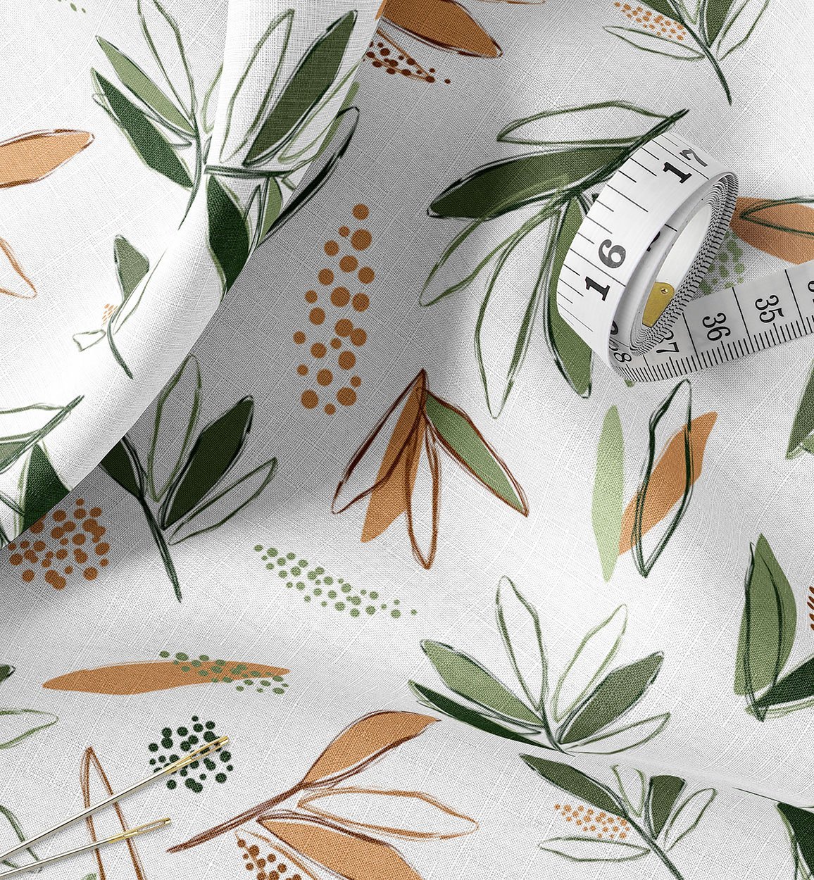 Abstract Botanical Leaf Print Fabric – mayafabrics.com
