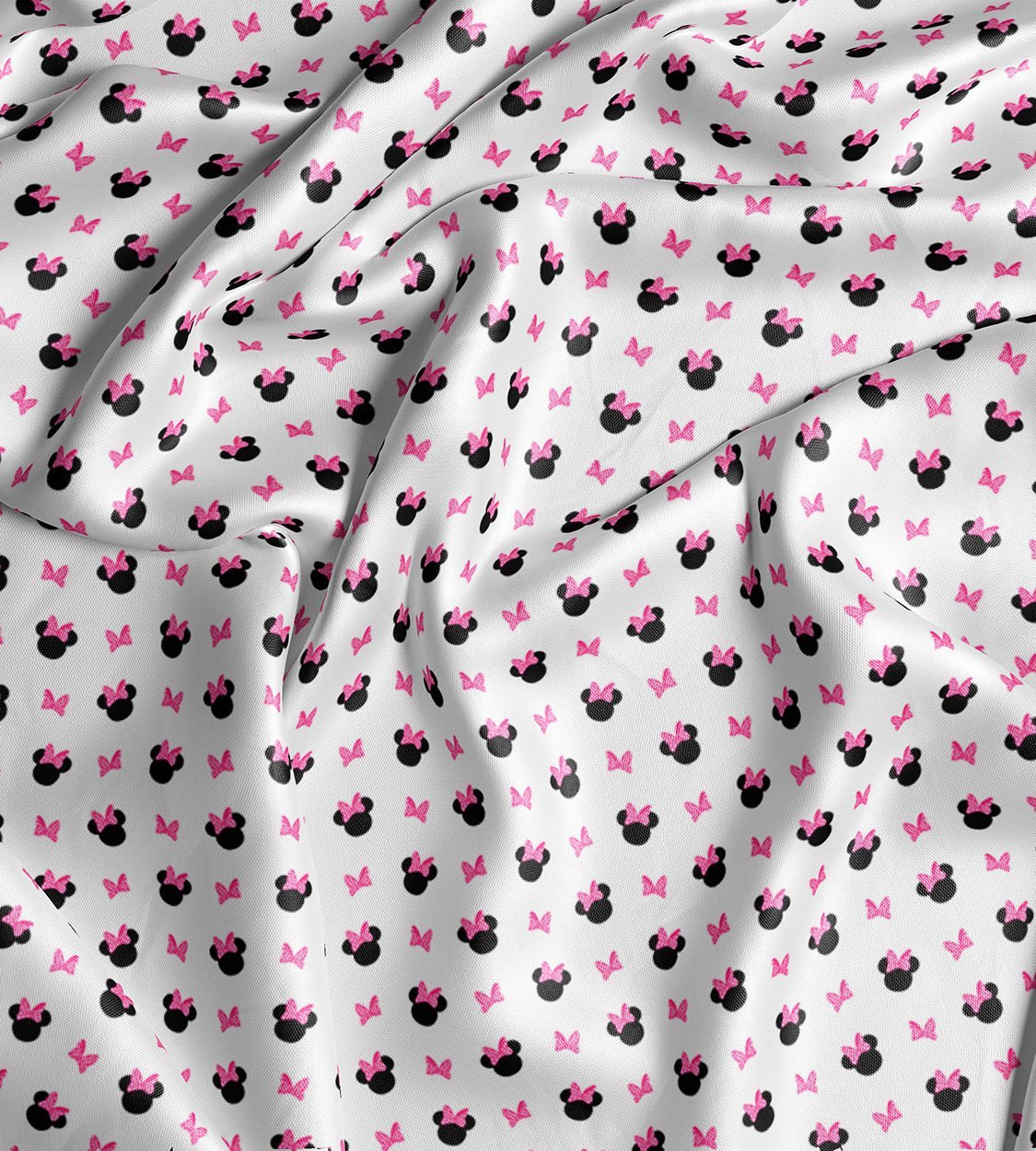 Minnie Mouse Pink Bow Cotton Fabric – mayafabrics.com