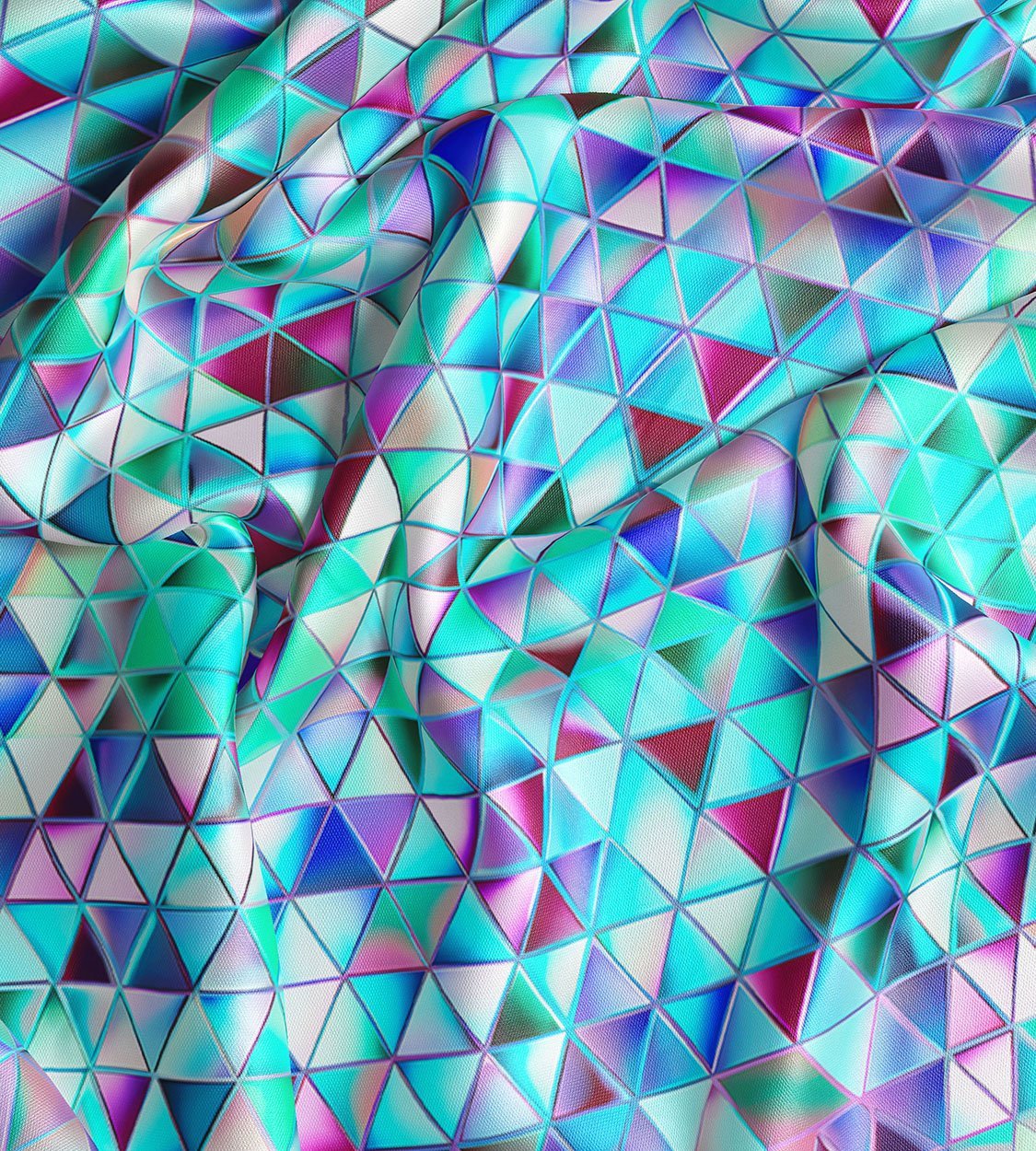 Holographic Triangles Japan Satin fabric – mayafabrics.com