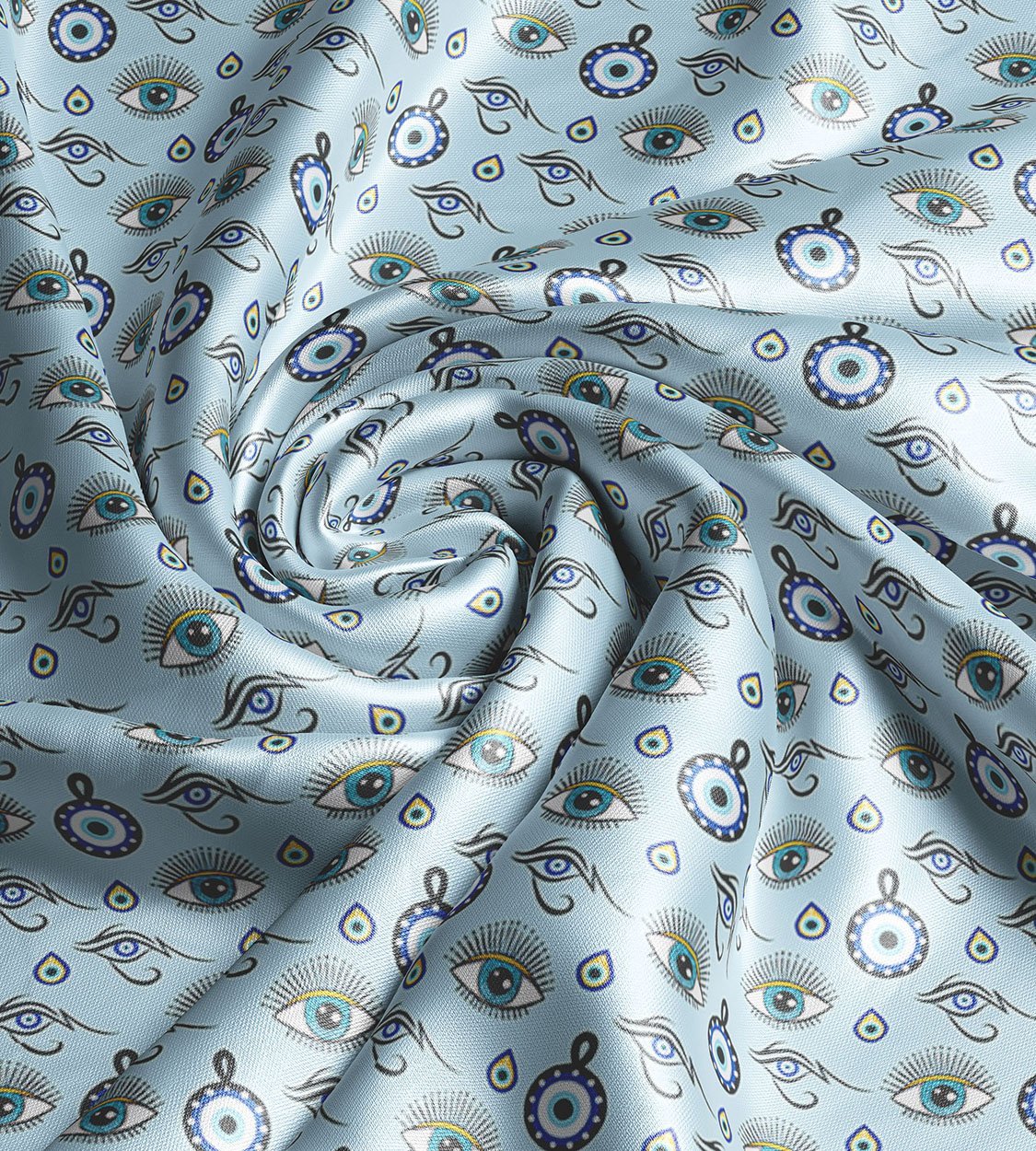 Evil Eye 8 Japan Satin fabric – mayafabrics.com