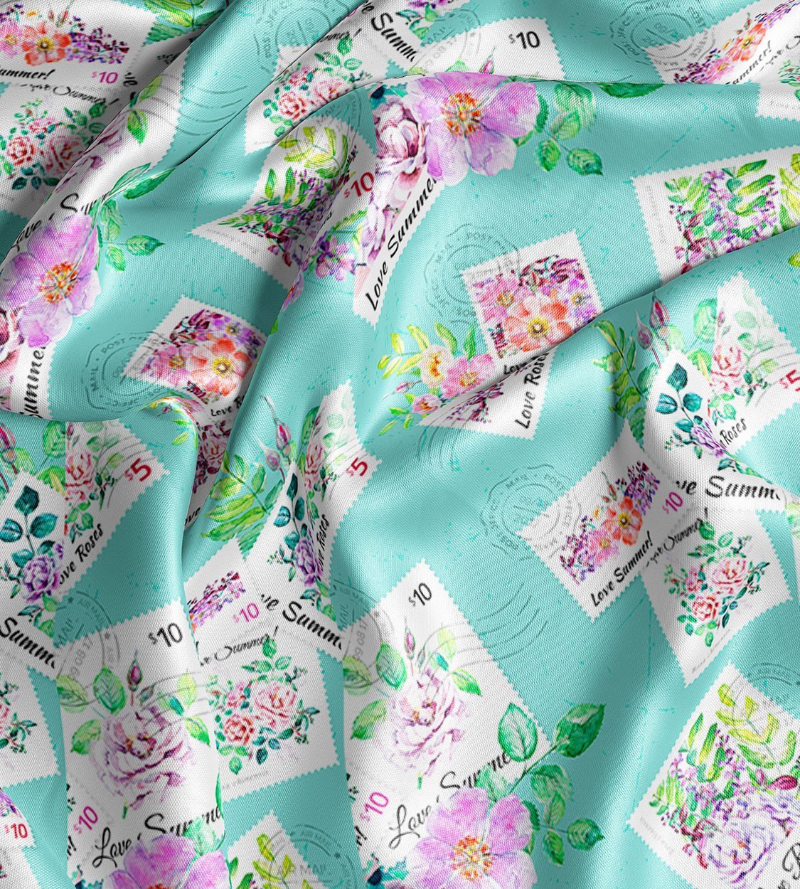Floral Postage Stamps - mayafabrics.com