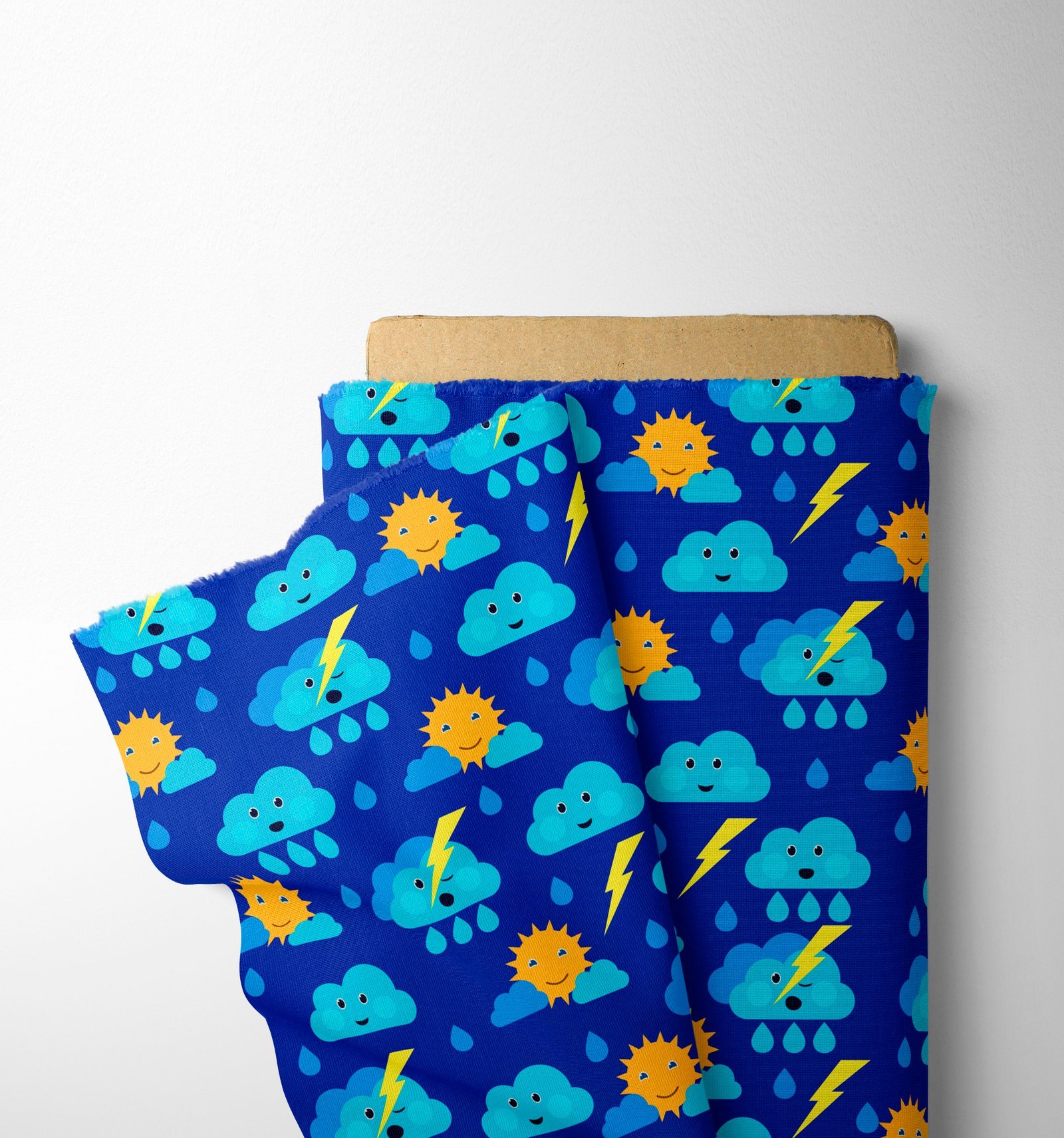 Happy Weather Cartoon Fabric - mayafabrics.com