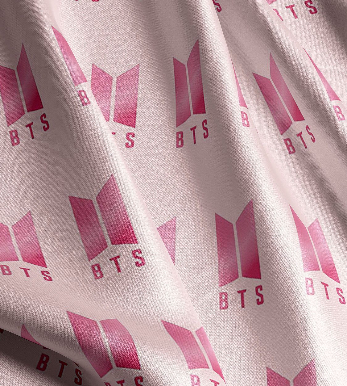 Pink BTS Logo Fabric - mayafabrics.com