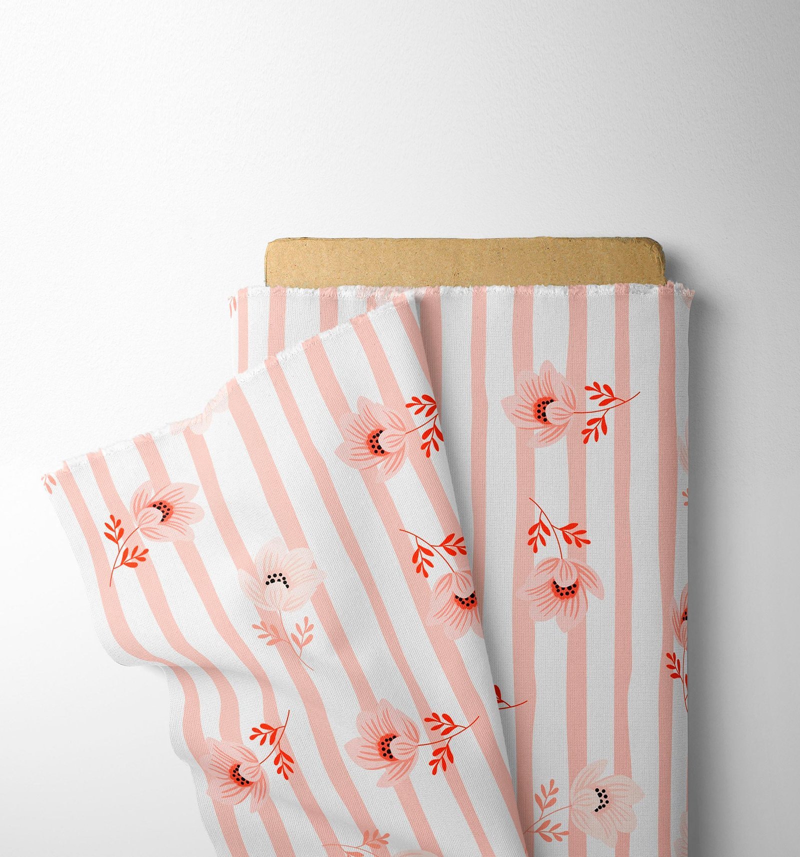 Blush Pink Stripe Floral Fabric – mayafabrics.com