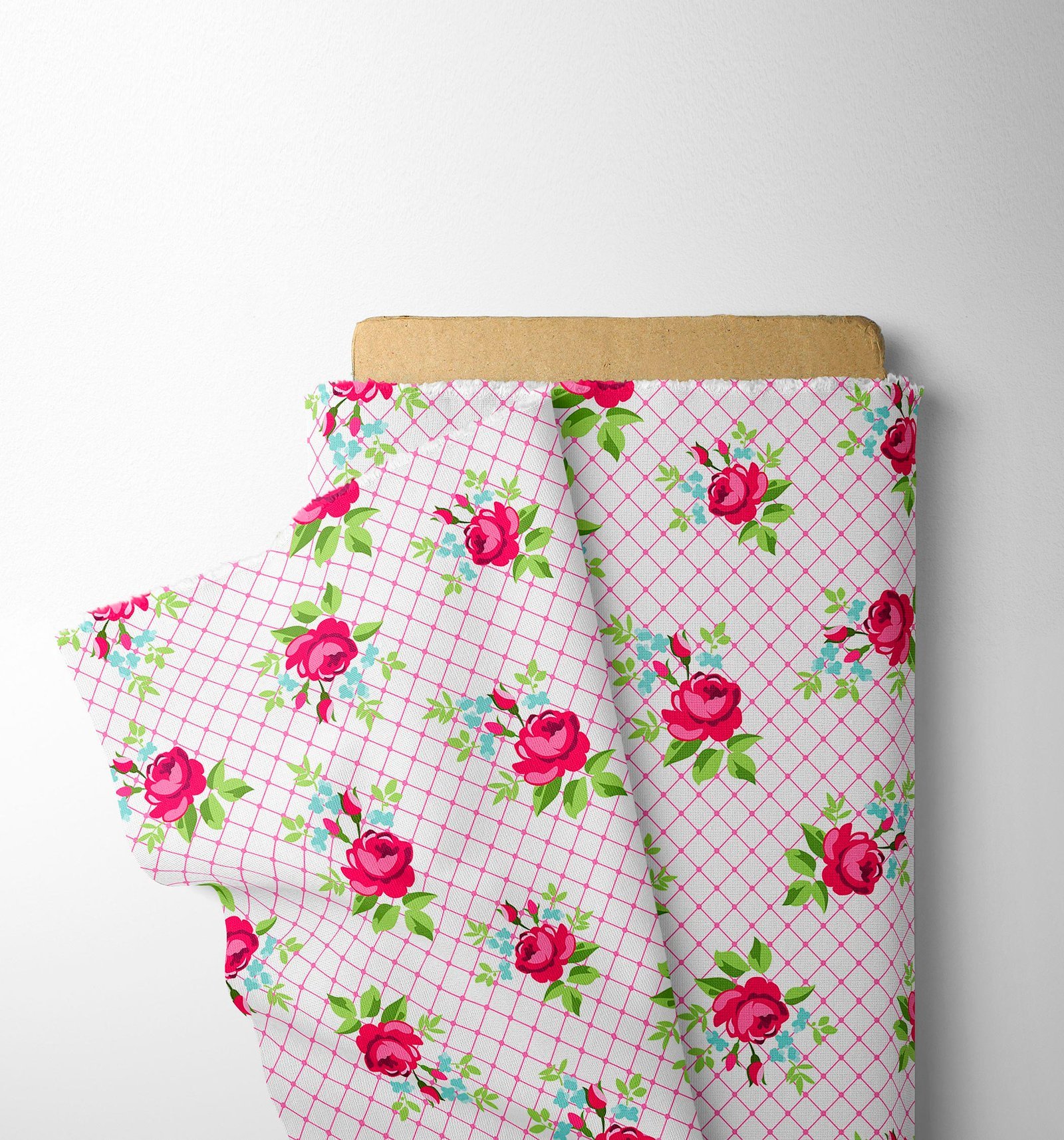 Pink Lattice Rose Fabric – mayafabrics.com