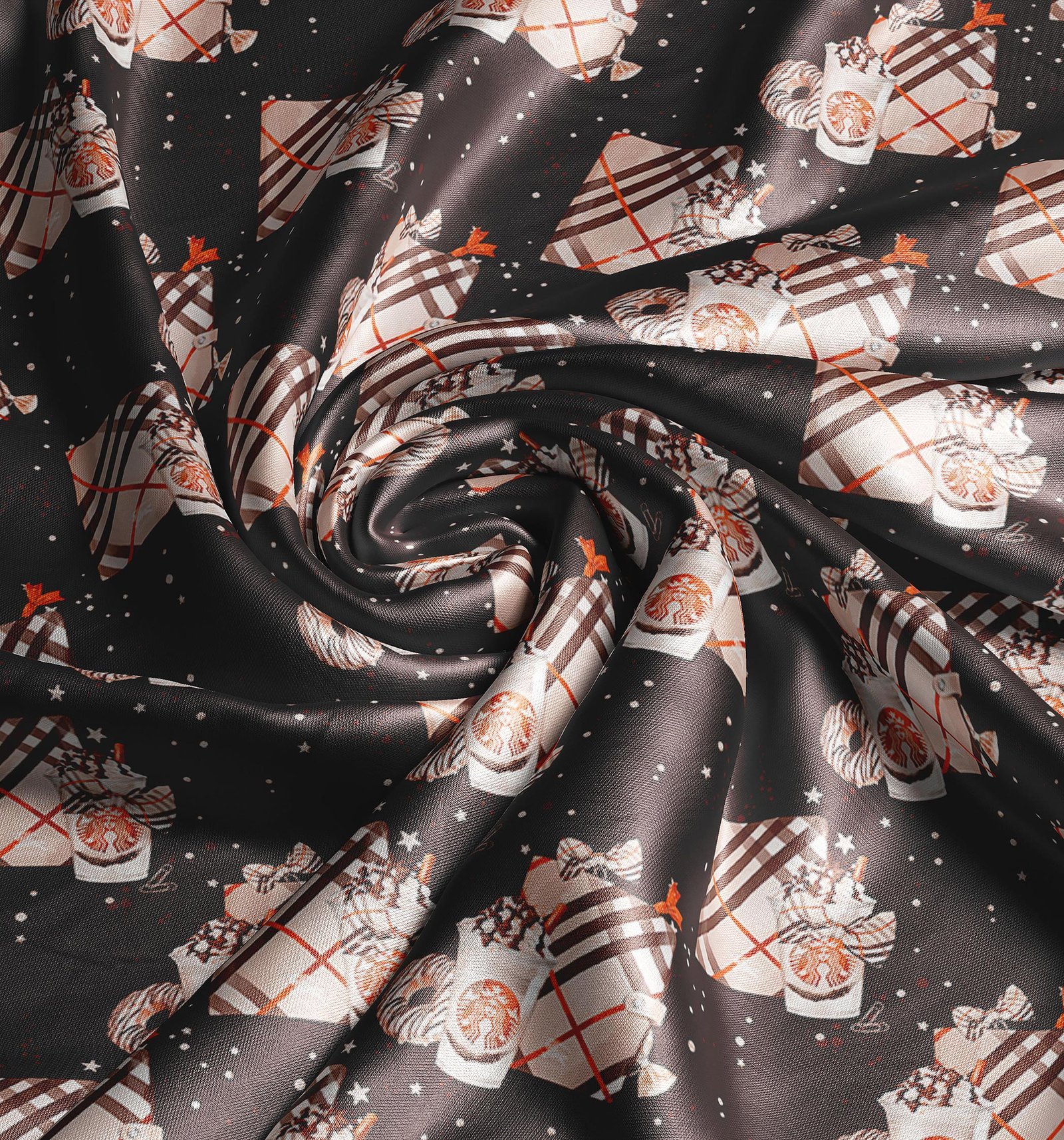 Brown Starbucks Frappuccino Plaid Fabric – mayafabrics.com