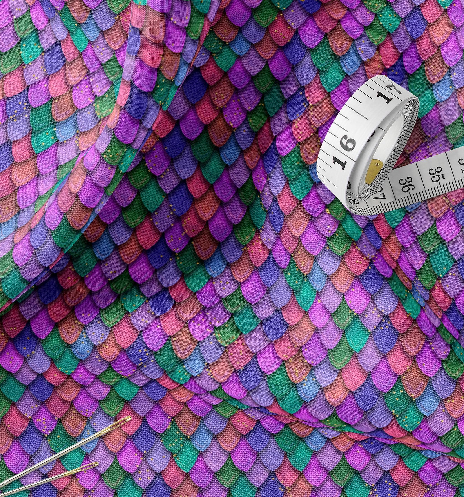 Multicolor Mermaid Scale Fabric - mayafabrics.com