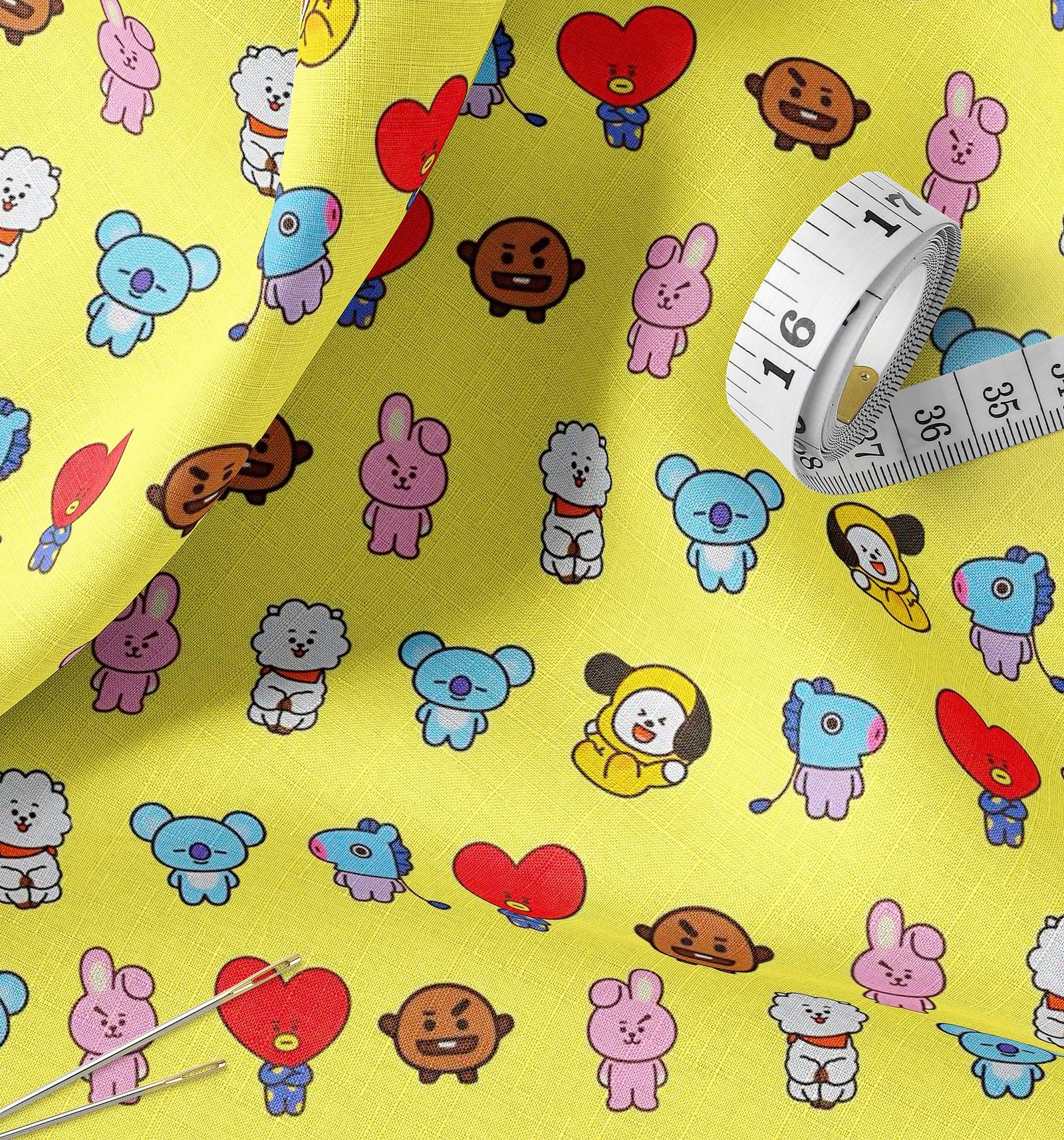 BT21 Character Yellow Fabric – mayafabrics.com