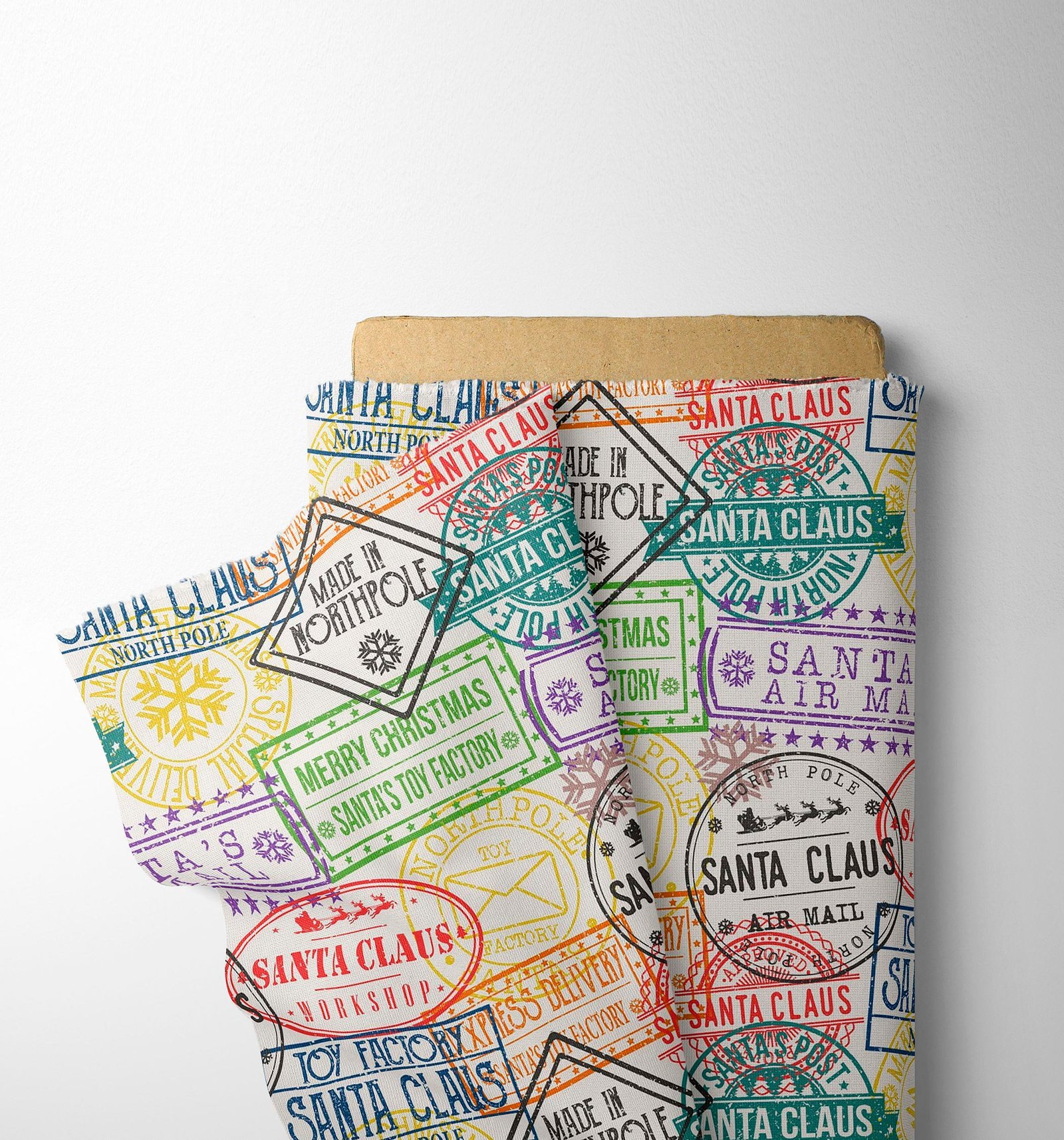 Santa Claus Postage Stamp Fabric – mayafabrics.com