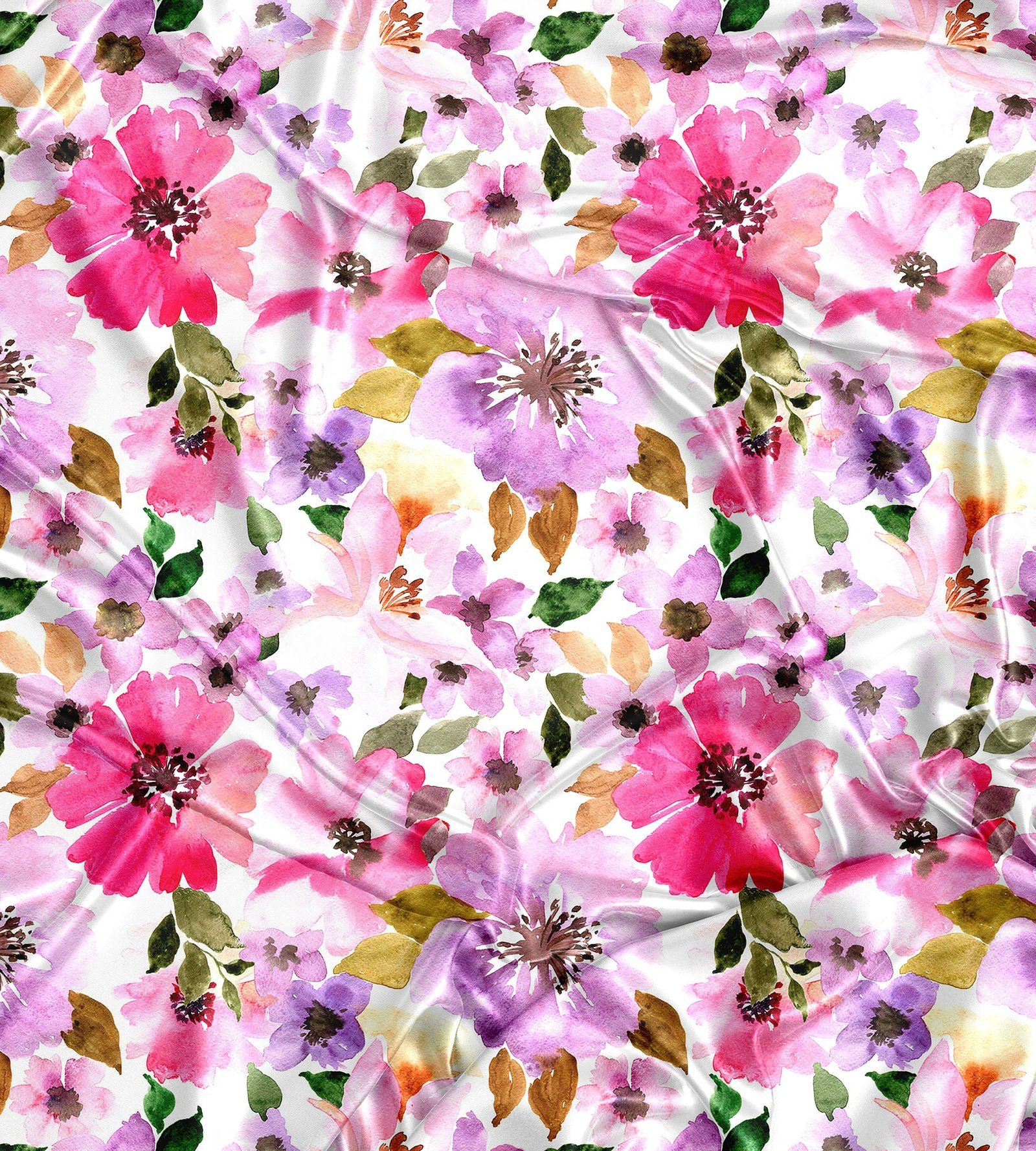 Watercolor Pink & Lavender Floral Fabric – mayafabrics.com