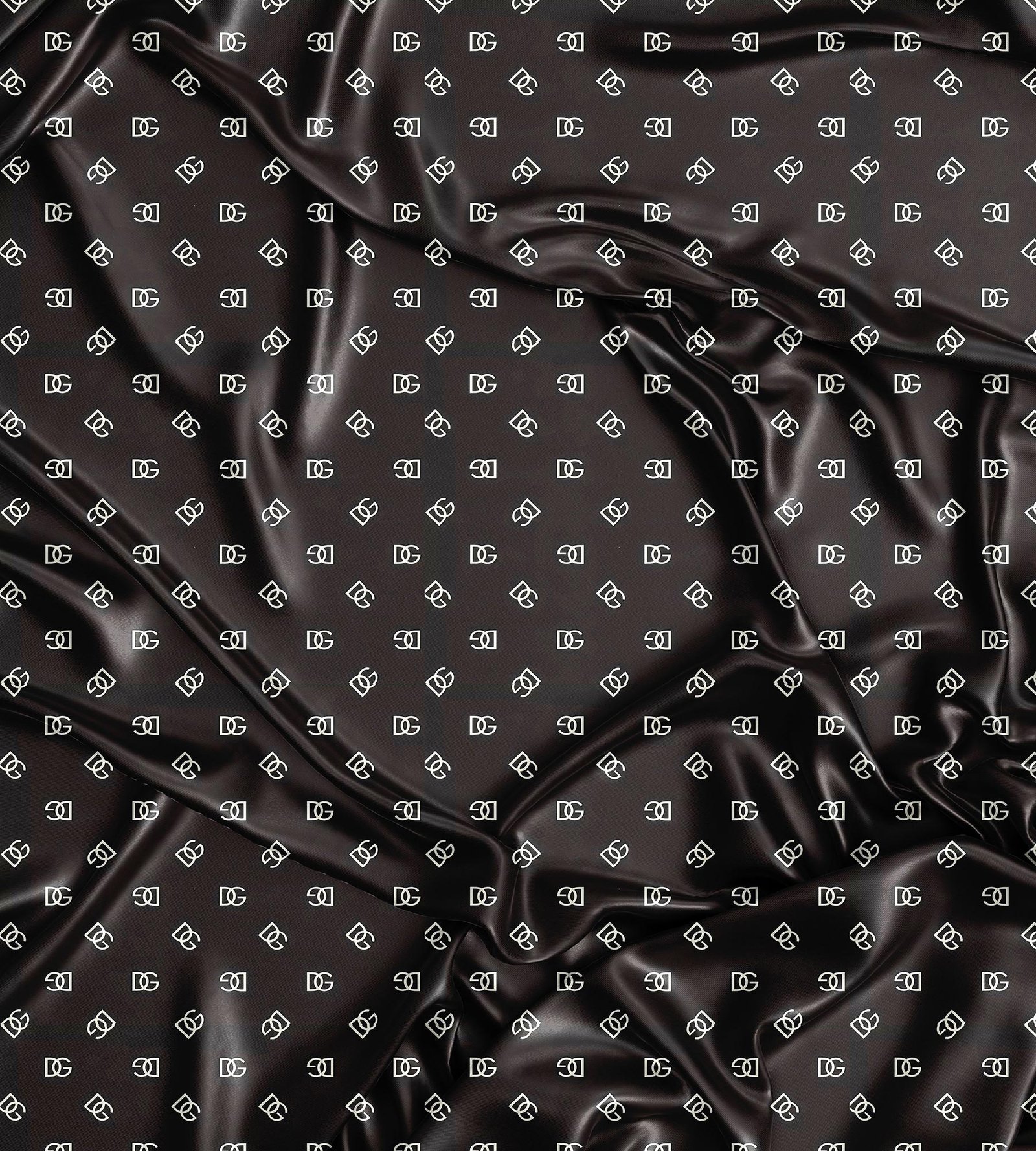 Black and White DG Logo Allover Print Fabric – mayafabrics.com